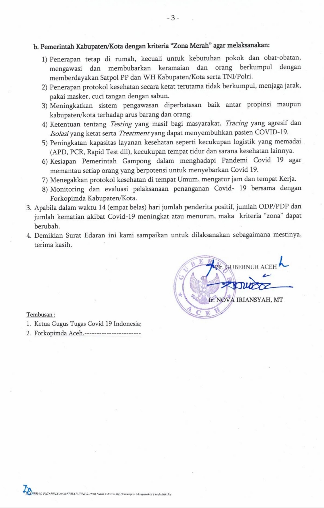 Surat Keterangan Zona Merah - Contoh Surat