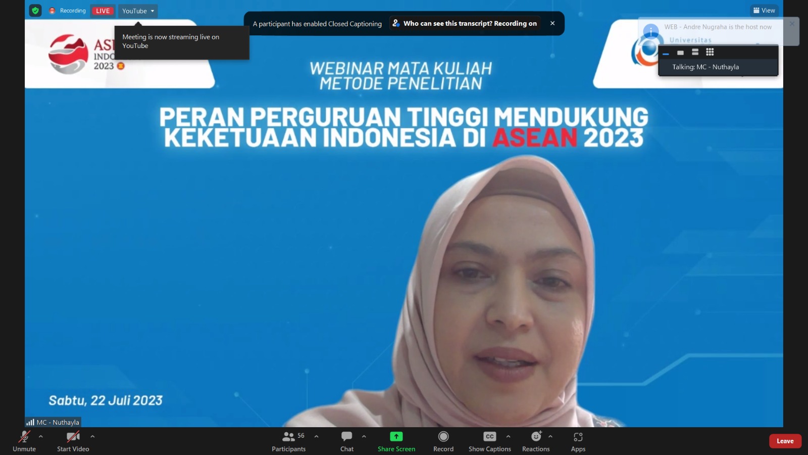 Webinar Mata Kuliah Metode Penelitian pascasarjana Ilmu Komunikasi Universitas Esa Unggul